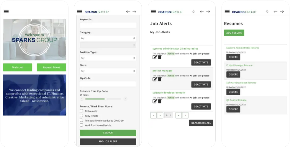 Sparks Group Mobile App Information